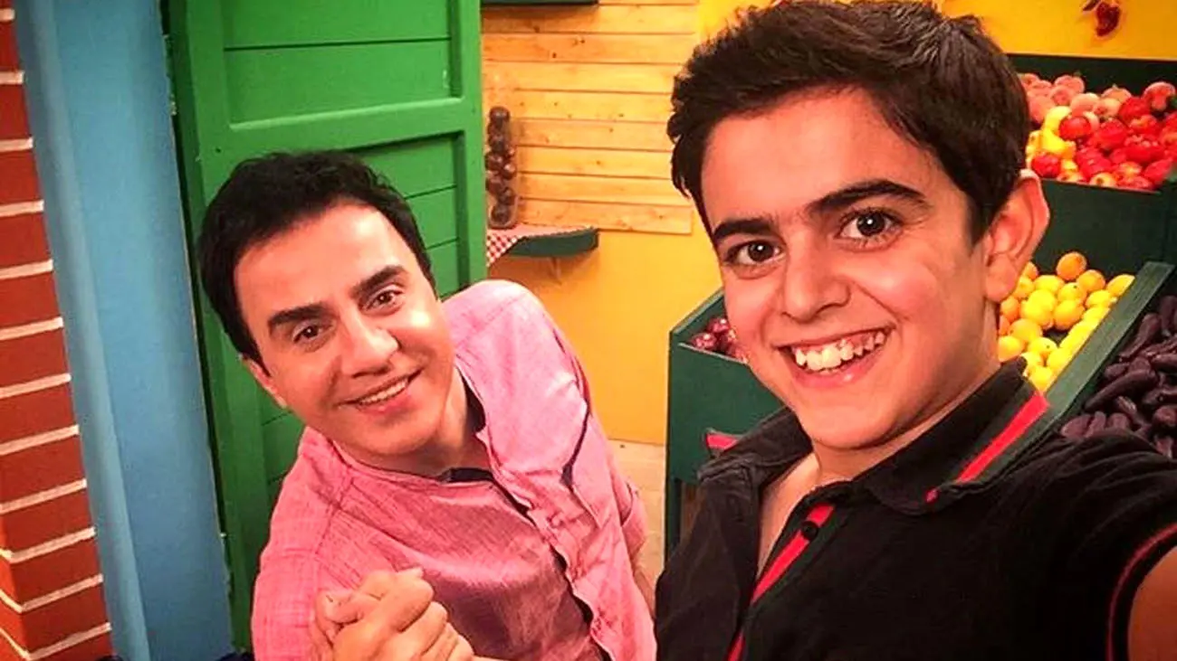 عکس دور دور عمو پورنگ و امیر محمد در پارکامیر محمد انگار از عمو